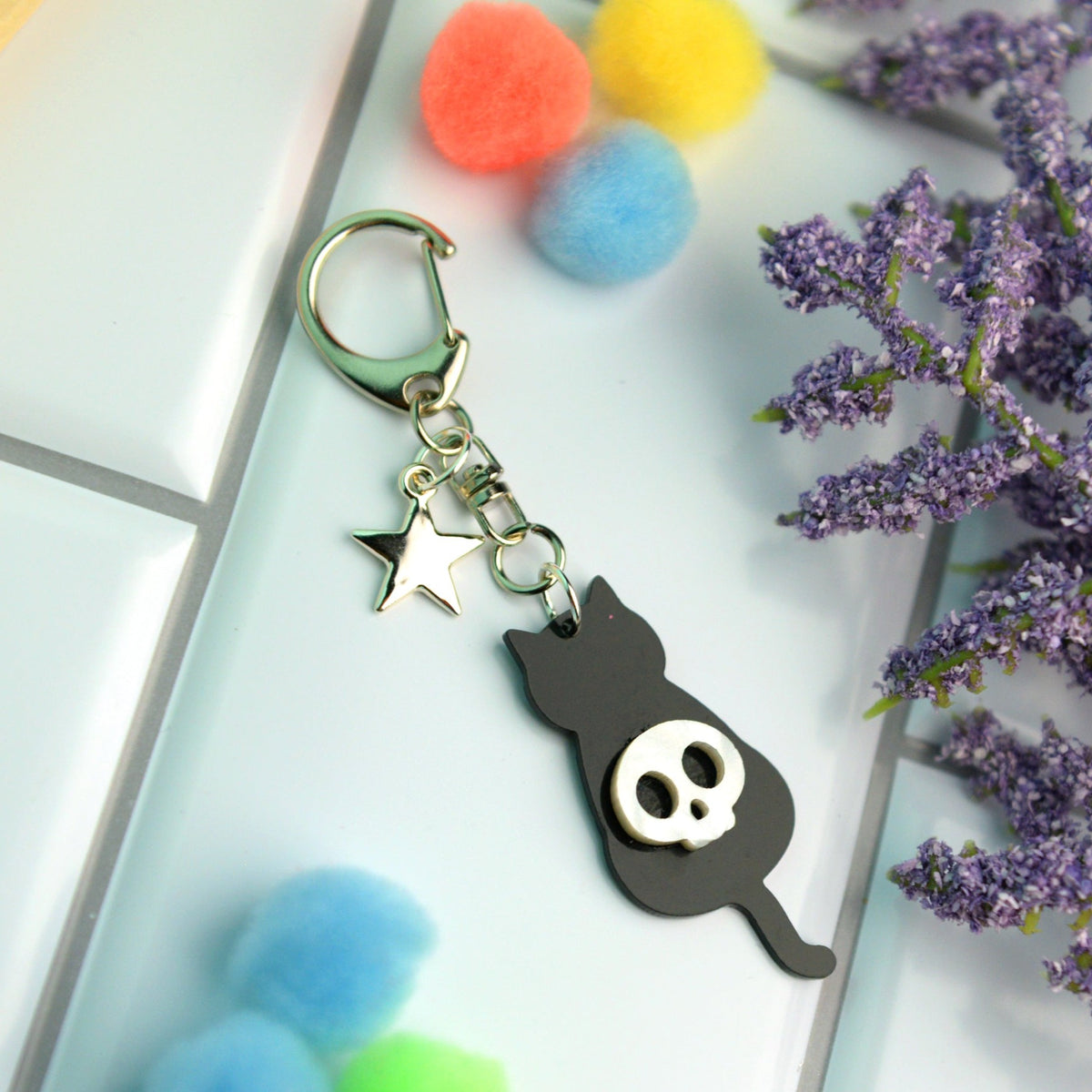 Black cat keychain – Sehreen's Art Lab